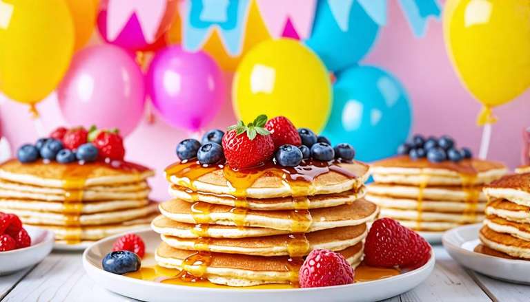Pancake-Themed Party Ideas for Kids - Pancakes with Waffles
